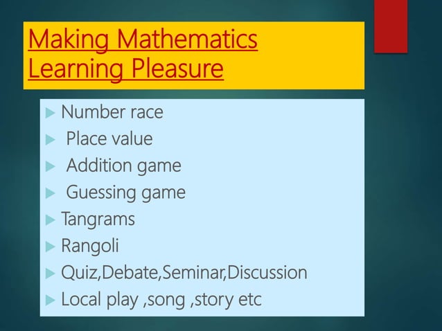 Learning Mathematics at Elementary level | PPTX | Parenting Babies and ...