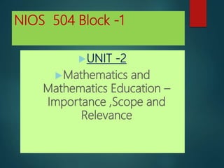 Learning Mathematics at Elementary level | PPTX