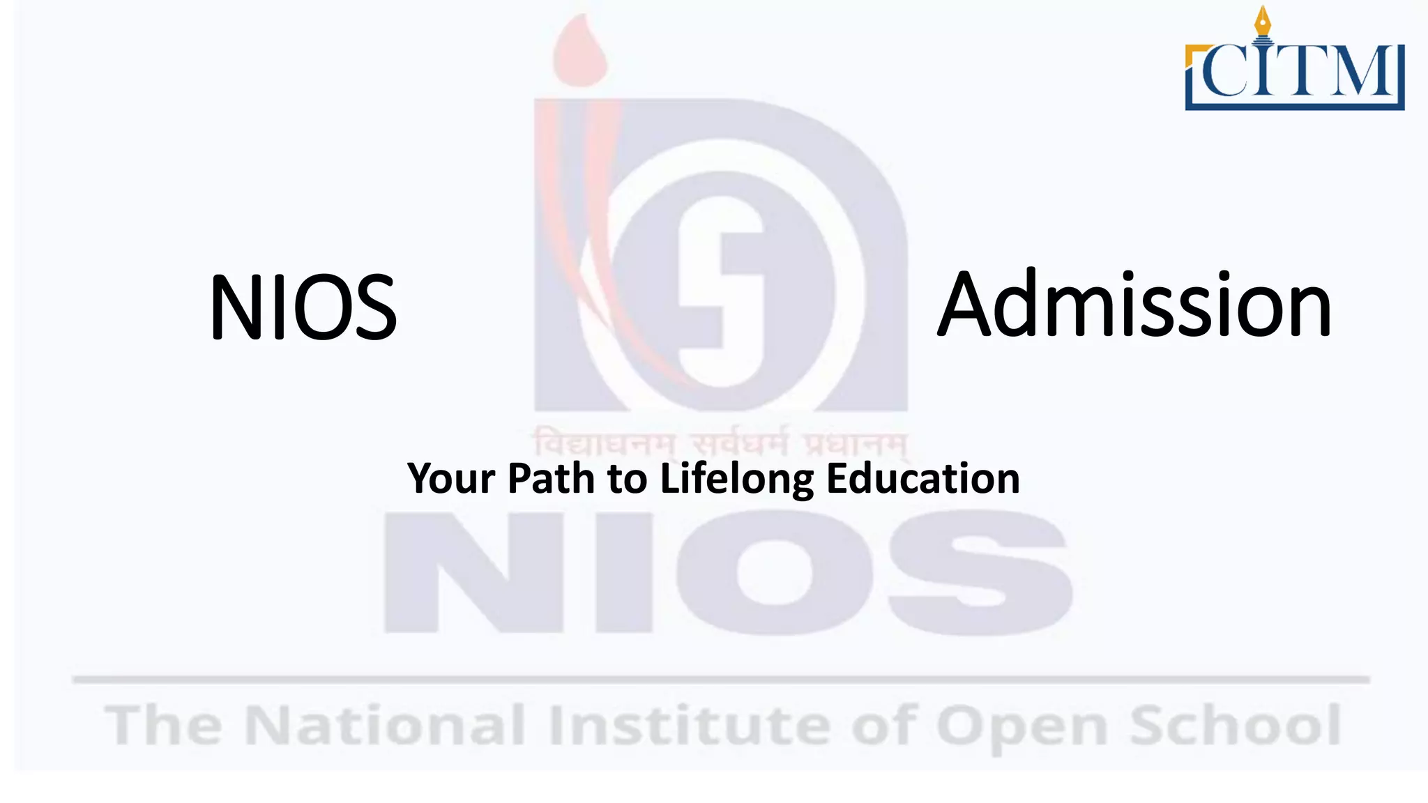 Nios Admission 2023 | PDF