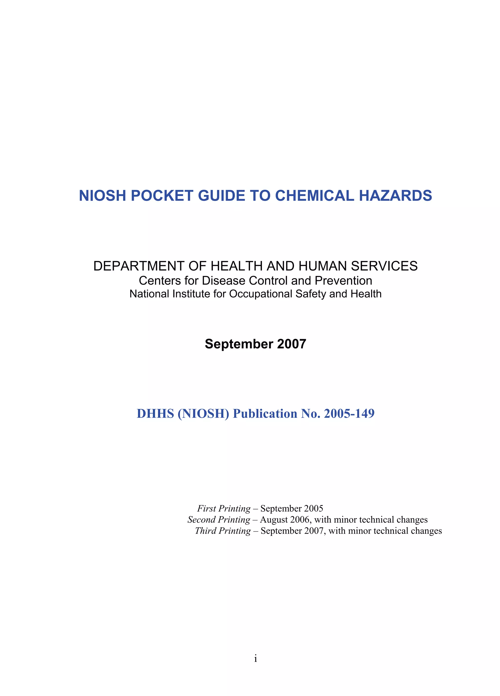 NIOSH Guía de Bolsillo sobre Riesgos Químicos | PDF