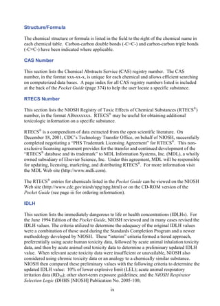 NIOSH Guía de Bolsillo sobre Riesgos Químicos | PDF