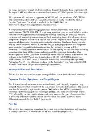 NIOSH Guía de Bolsillo sobre Riesgos Químicos | PDF