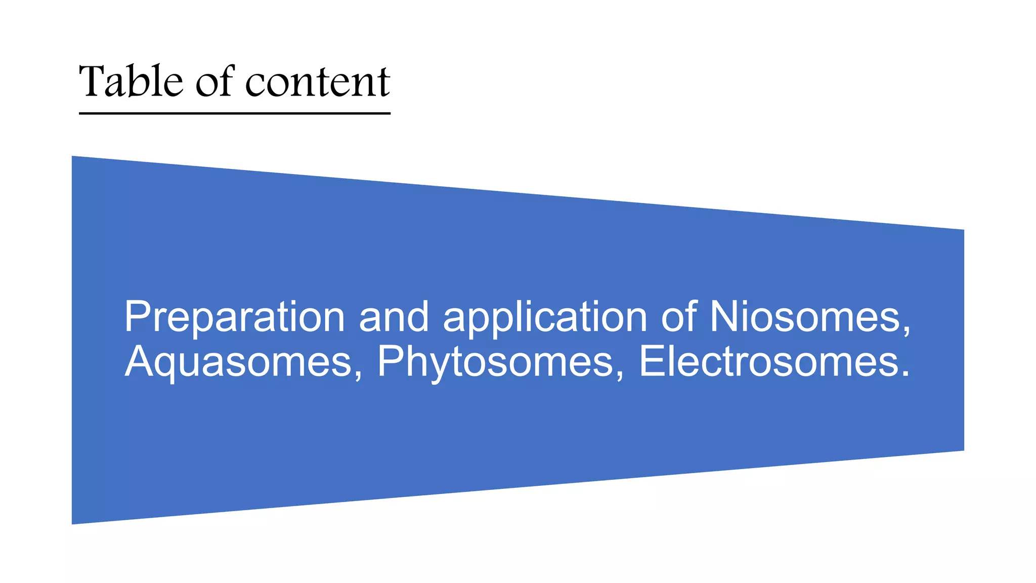 Niosome | PPTX | Chemistry | Science