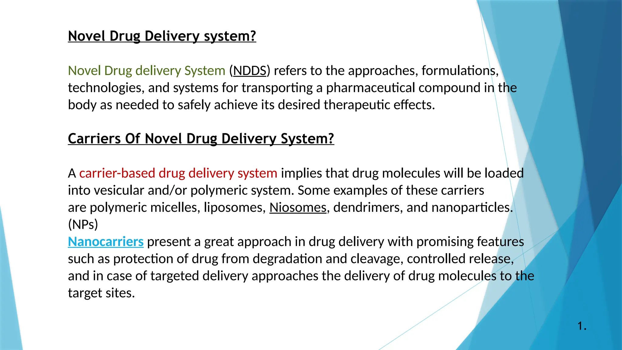 Niosomes as Drug carrier (Novel Drug Delivery system) | PPTX