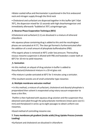 Niosomes method of preparation | PDF