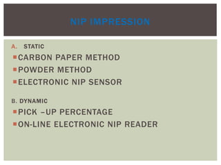 Nip for Textile machines | PPTX