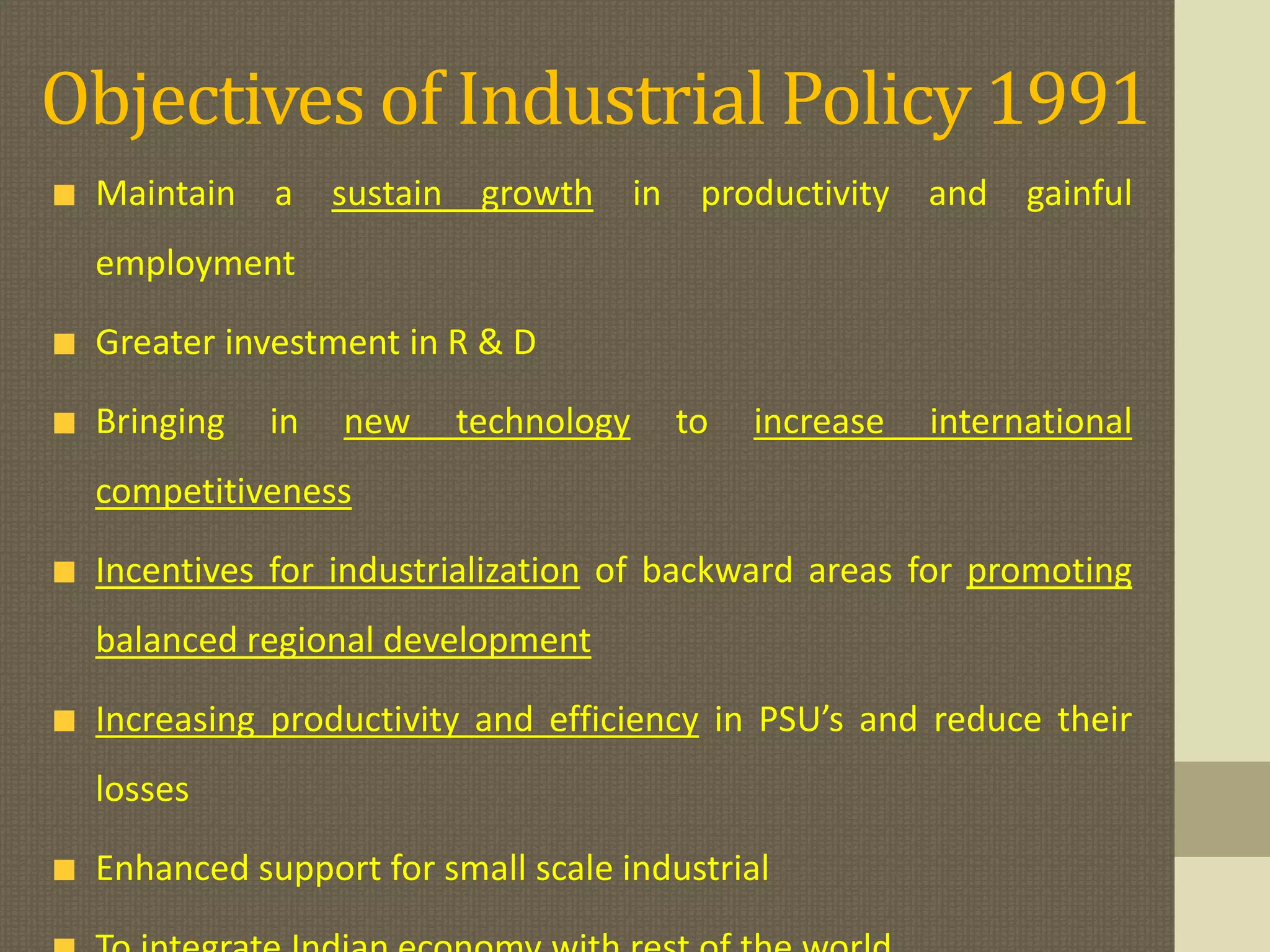 New Industrial Policy 1991 | PPTX