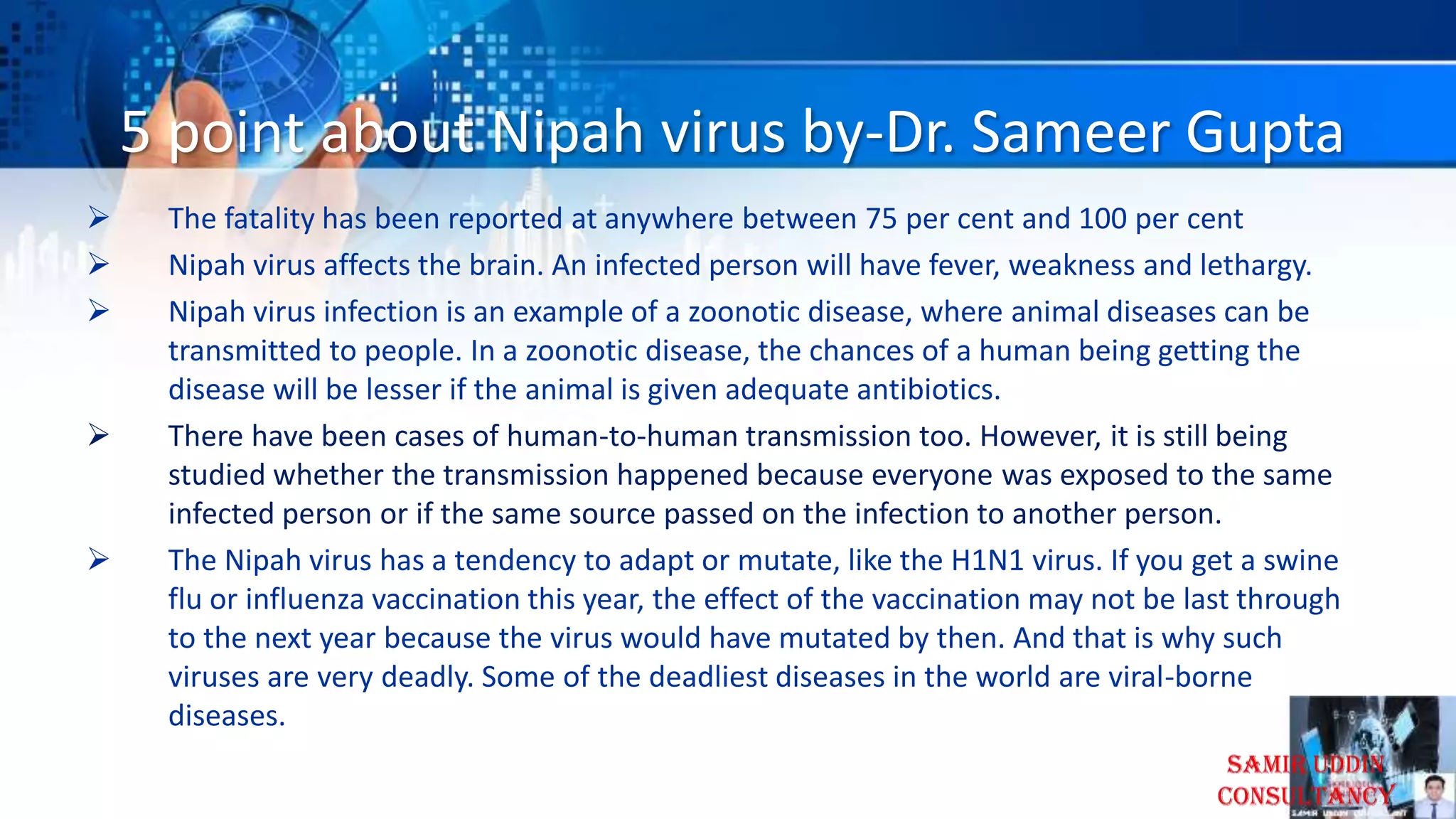 Nipah Virus: All You Need To Know About This Deadly Virus|Nipah Virus Explained | PPTX