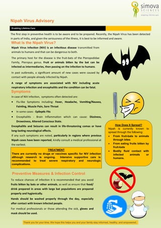 Nipah Advisory - Simova Sciences | PDF