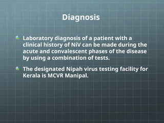 NIPAH DHS Guidelines- diganosis, features and management | PPT