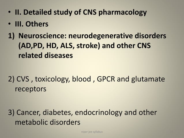 Niper jee syllabus | PPTX | Chemistry | Science