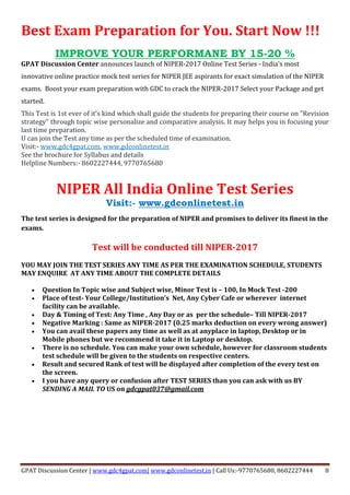 NIPER SYLLABUS - 2017 | PDF