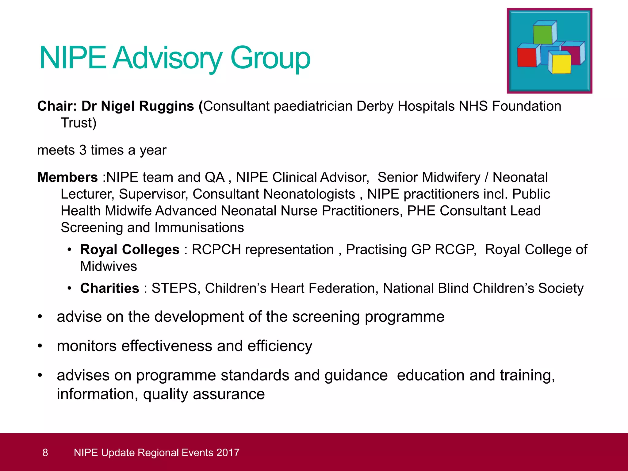 NIPE national programme update Jill Walker | PDF