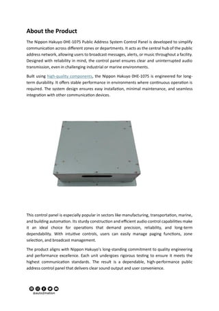 Nippon Hakuyo 0He-1075 Public Address System Control Panel.pdf