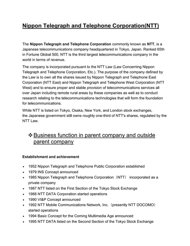 Nippon telegraph and telephone corporation | PDF
