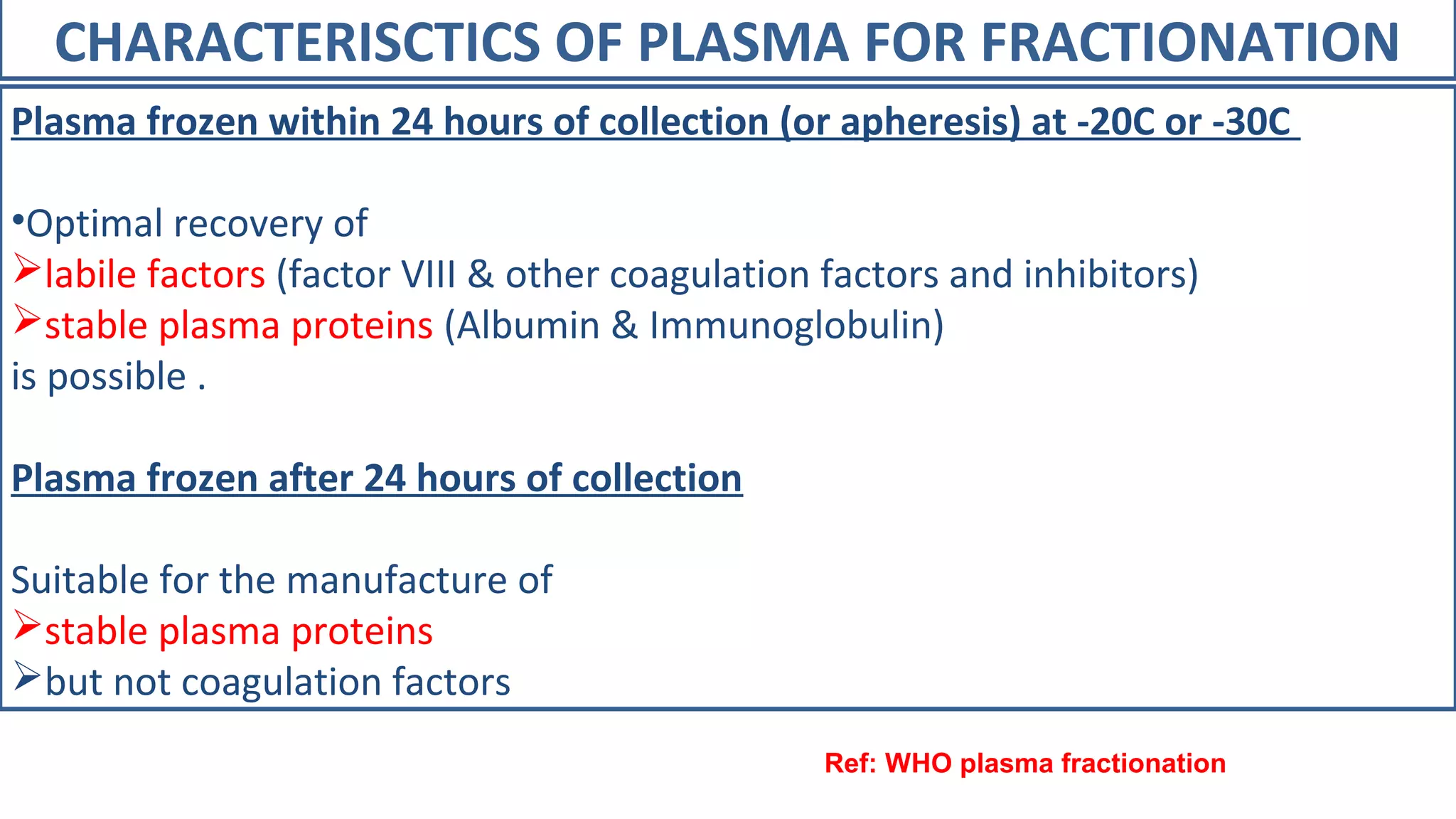 Plasma fractionation | PPT