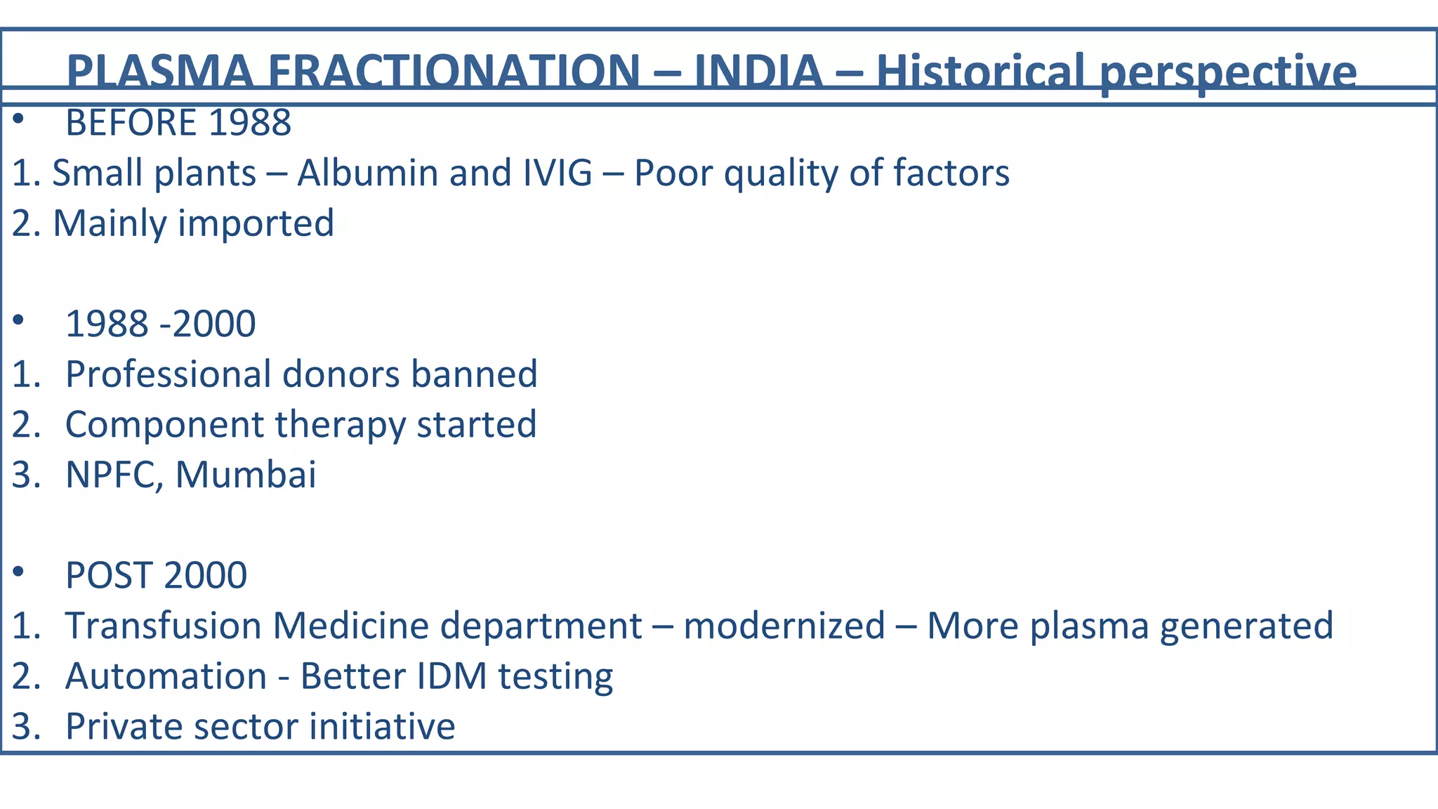 Plasma fractionation | PPT