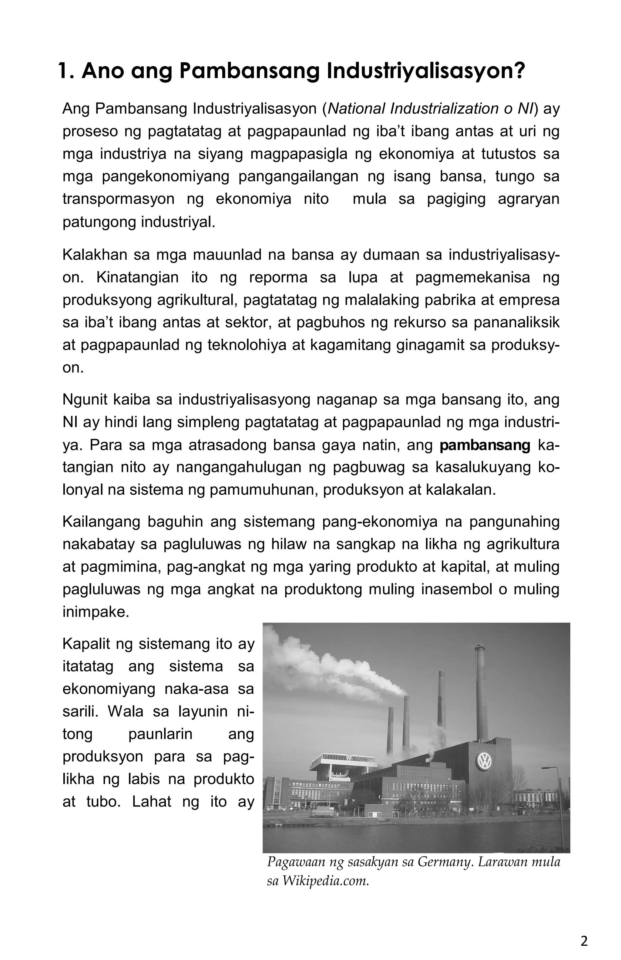 Primer on National Industrialization (Full Text Filipino) | PDF