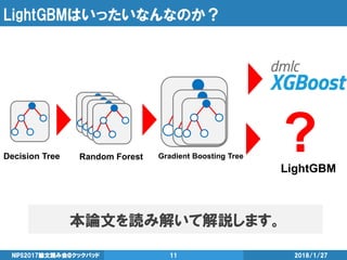 NIPS2017読み会 LightGBM: A Highly Efficient Gradient Boosting Decision Tree | PDF