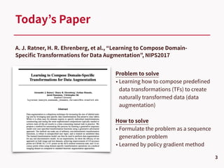 Learning to Compose Domain-Specific Transformations for Data Augmentation | PPT