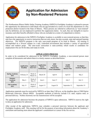 NIPSTA Fire Academy Application for Admission | PDF