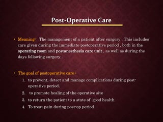 Post-operative care by Dr Nipun Bansal | PPT