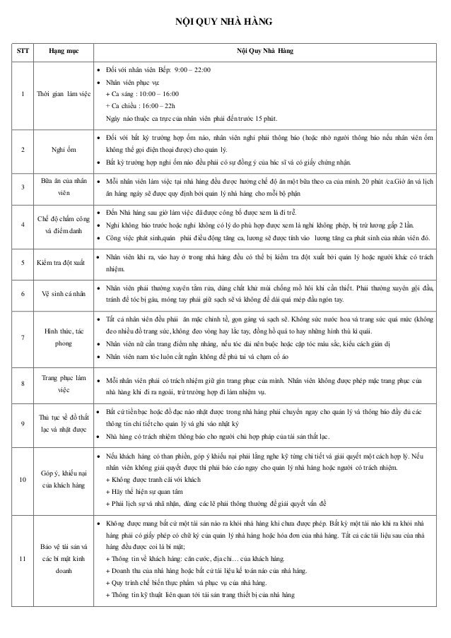 Nội quy quán bon mập