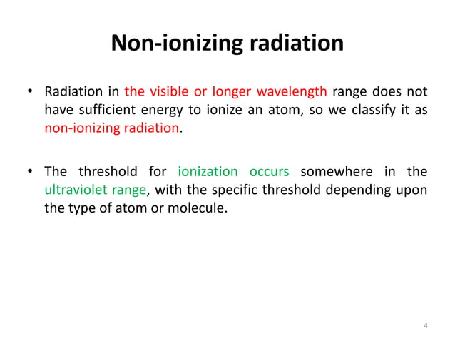 Non-ionizing radiation.pptx | Chemistry | Science
