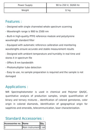 NIR-Spectrophotometer | PDF | Chemistry | Science