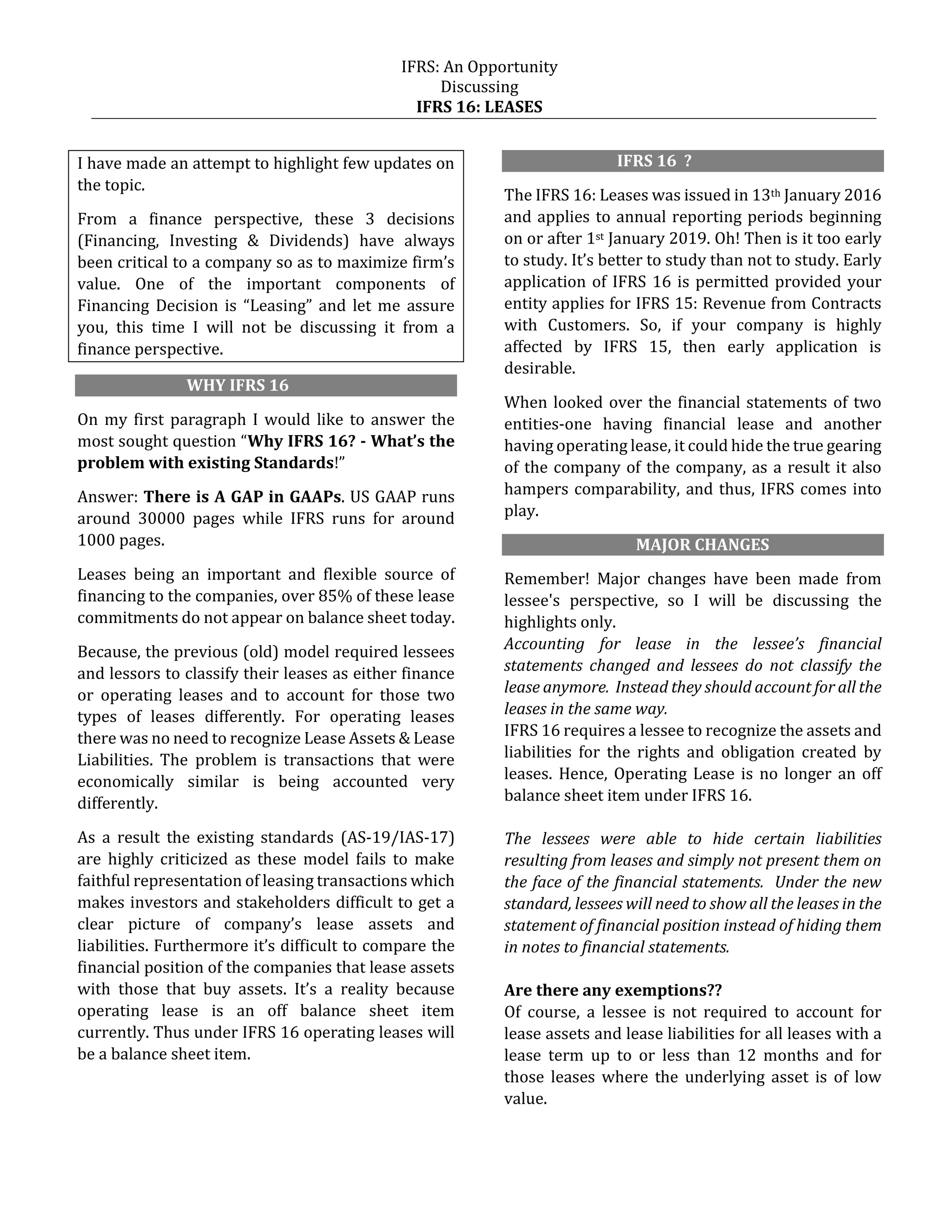 IFRS 16: Leases | PDF