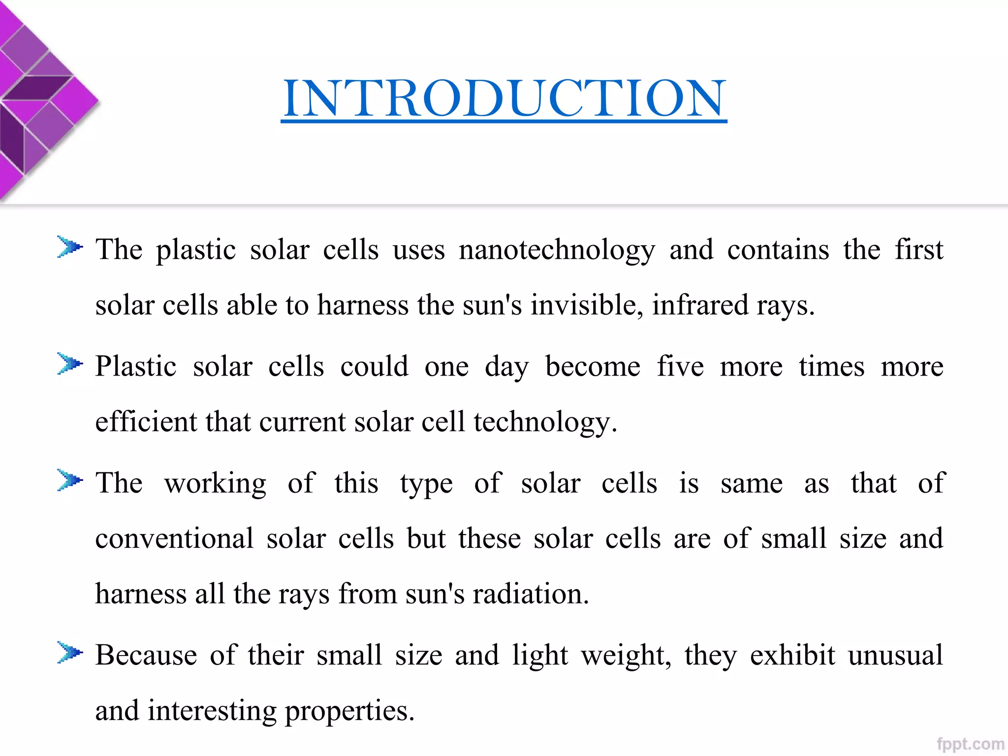 Infrared Plastic Solar Cell | PPT
