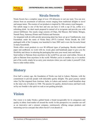 Nirala sweets final project report | DOCX