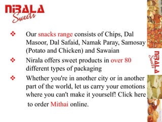 Nirala sweets presentation by rising stars | PDF