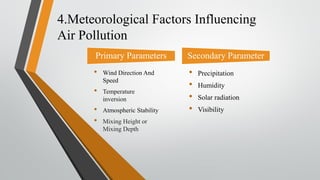 Meteorological Factors Influencing Air Pollution And Atmospheric ...