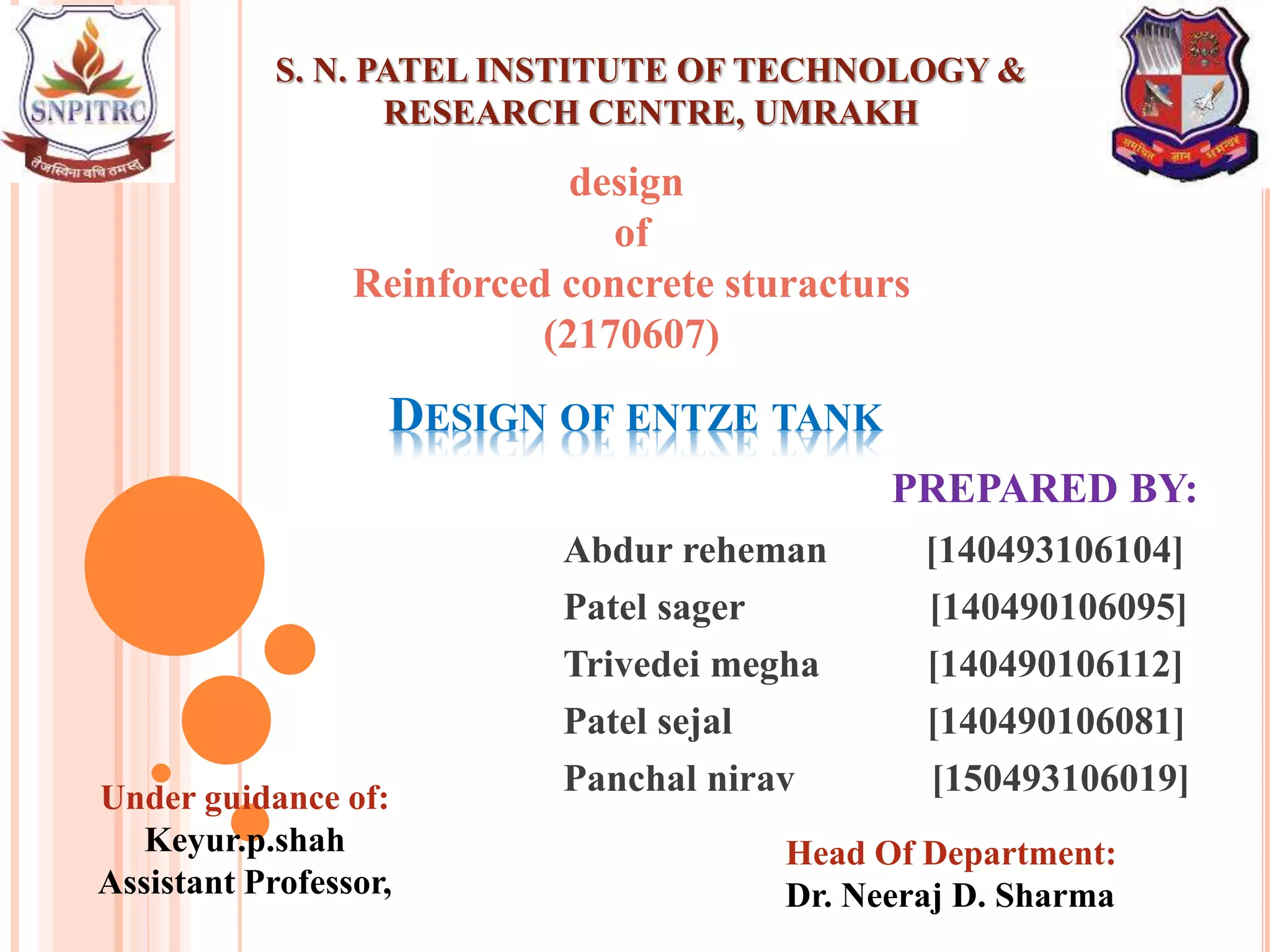 introduction of intze tank | PPTX