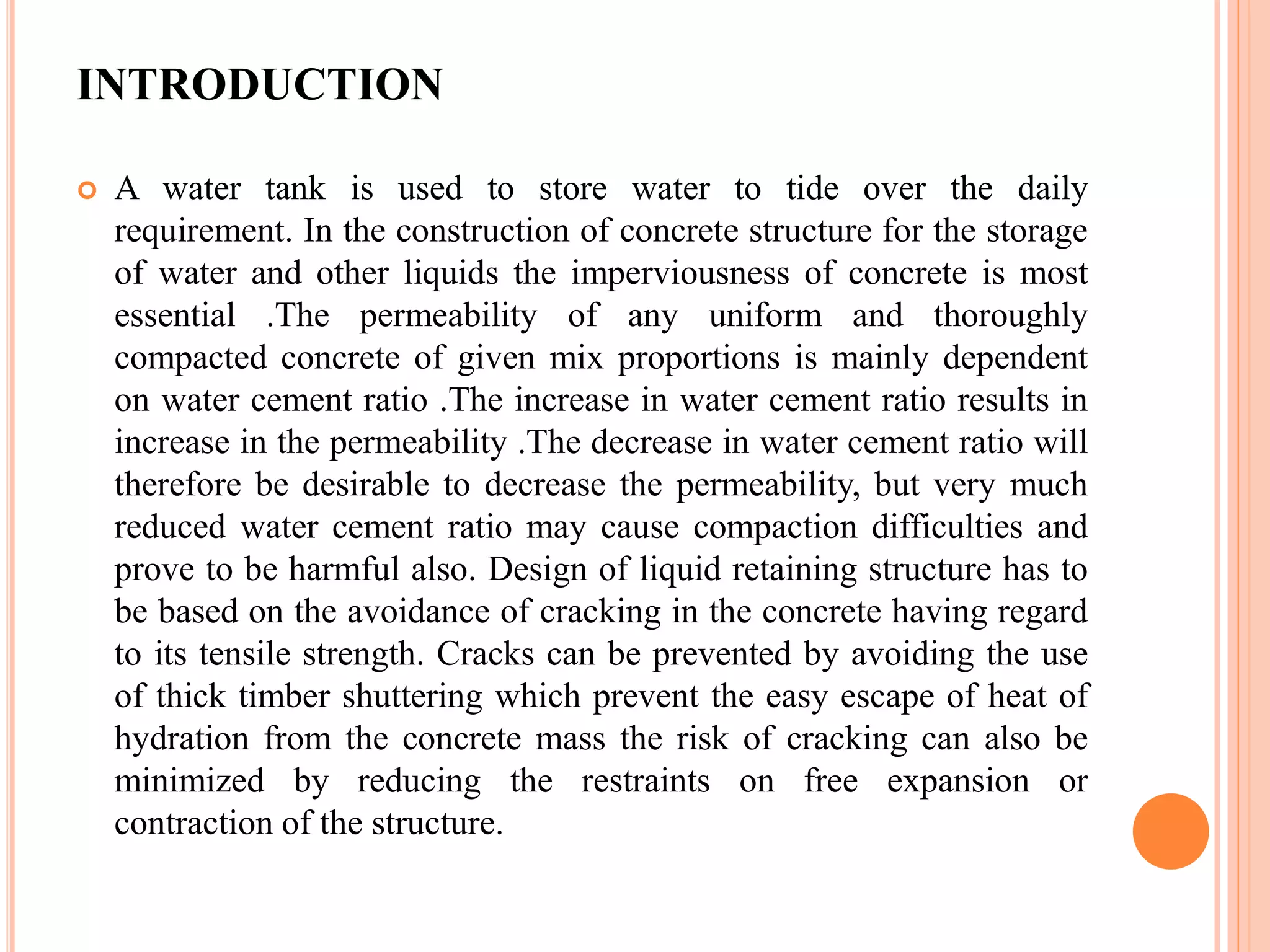 introduction of intze tank | PPTX