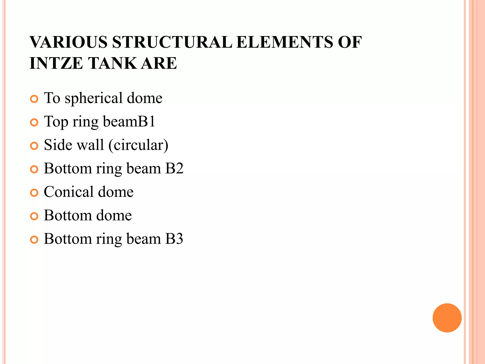 introduction of intze tank | PPTX