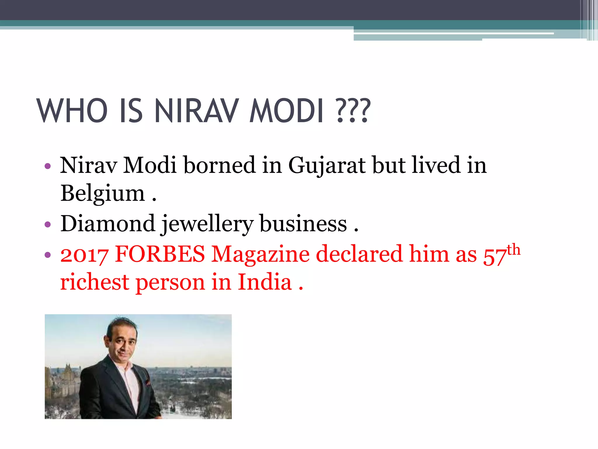 Nirav modi mahaghotala | PPTX