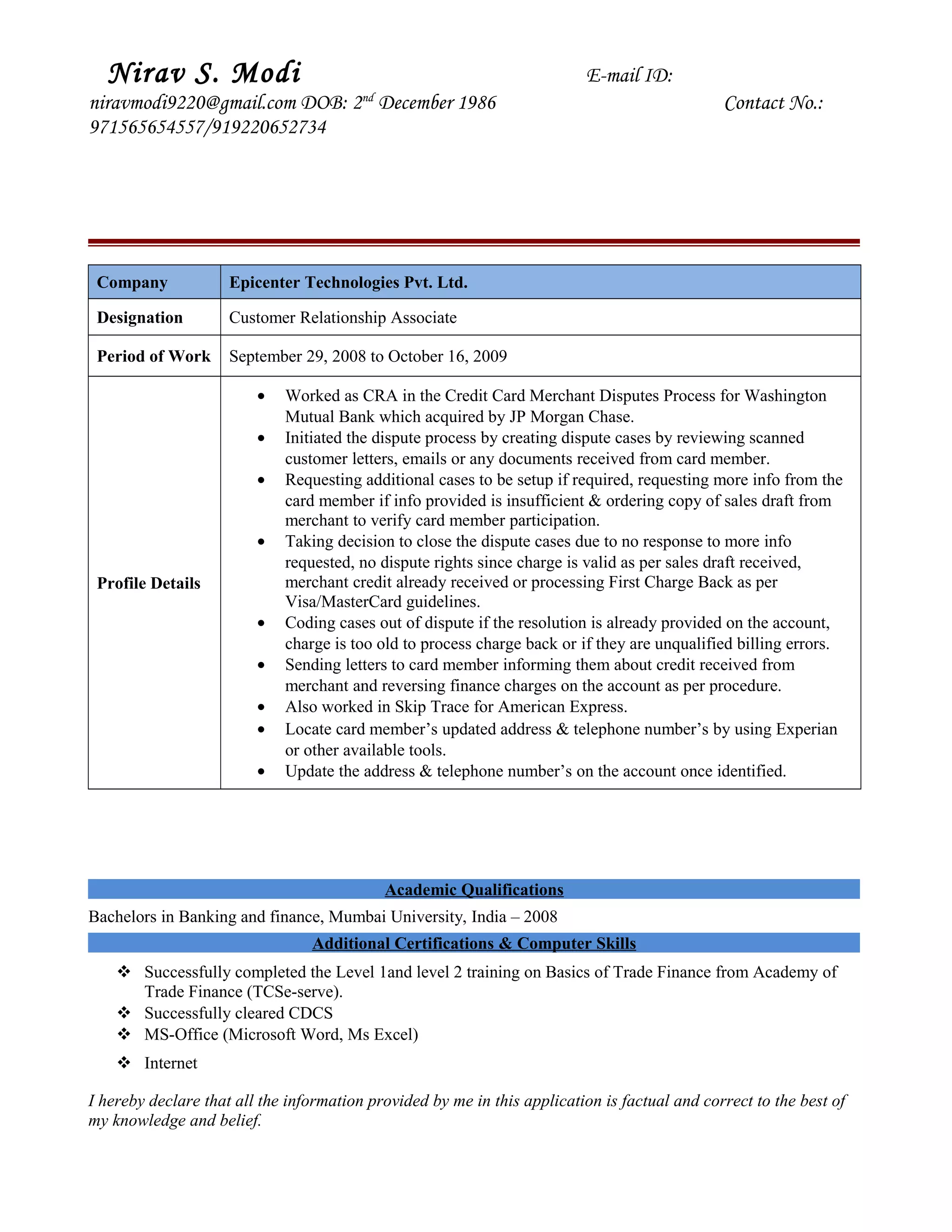 Certified Trade Finance Professional | DOC