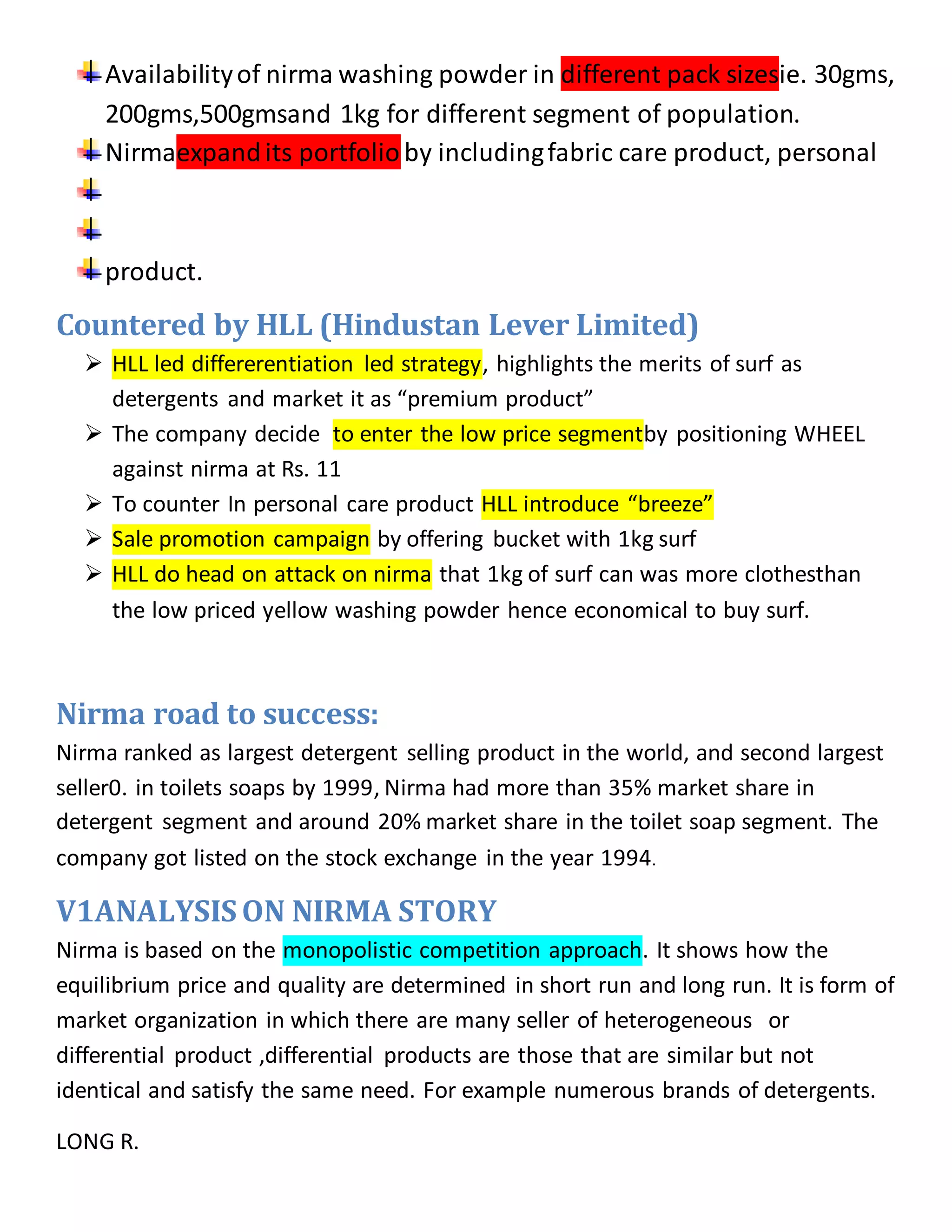 Nirma case study | DOCX
