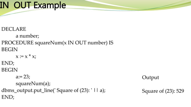 Procedure and Functions in pl/sql | PPTX