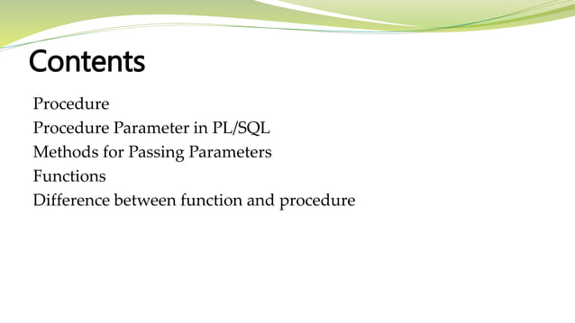 Procedure and Functions in pl/sql | PPTX