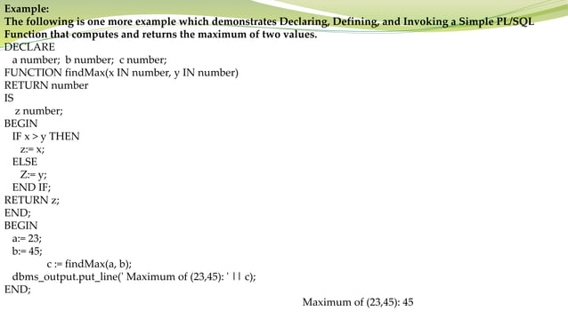 Procedure and Functions in pl/sql | PPTX