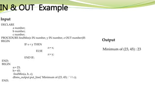 Procedure and Functions in pl/sql | PPTX