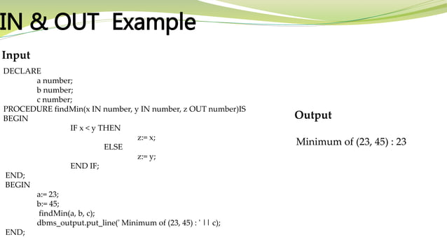 Procedure and Functions in pl/sql | PPTX