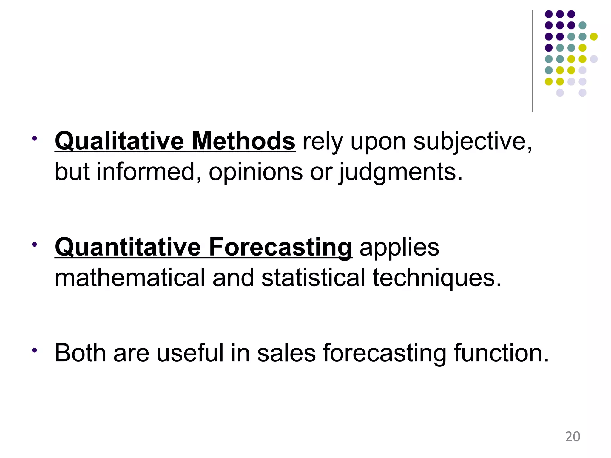 sales forecasting and its method | PPT