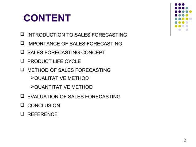 sales forecasting and its method | PPT