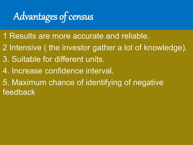 POPULATION, CENSUS AND SAMPLING ITS MEANING AND ADVANTAGES | PPTX