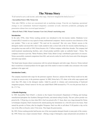 Nirma story | DOC