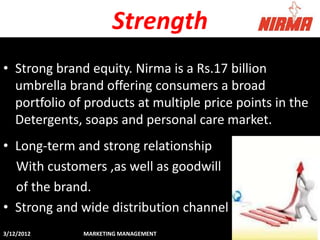 Nirma swot analysis | PPTX